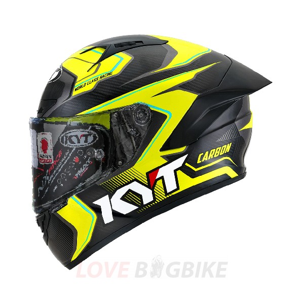 KYT รุ่น NZ RACE ลาย CARBON COMPETITION YELLOW | ร้านอุปกรณ์และชุดขี่มอเตอร์ไซค์ LoveBigBike™